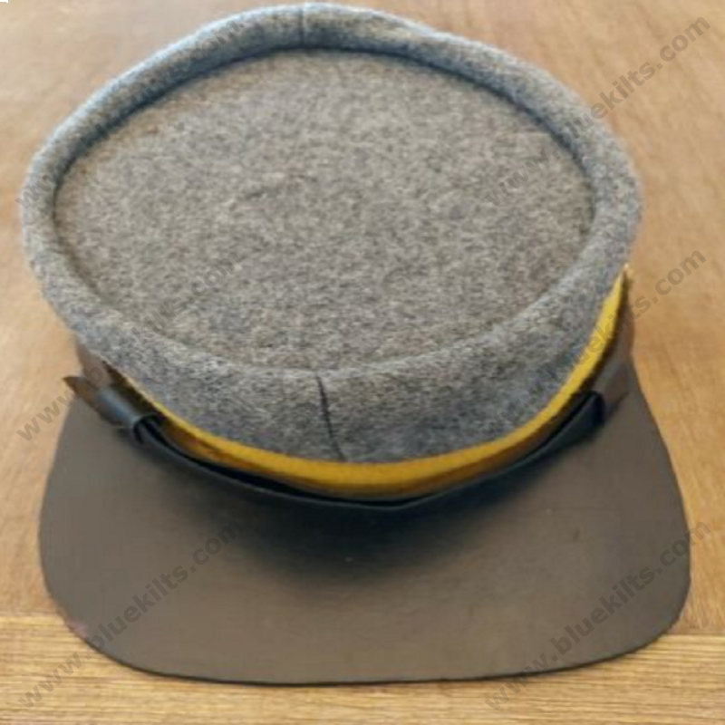 CIVIL WAR CSA CONFEDERATE CAVALRY GREY WOOL KEPI FORAGE CAP HAT size 7 ...