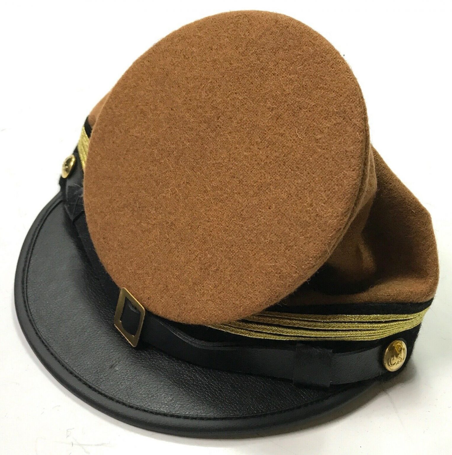 CIVIL WAR CONFEDERATE CSA GENERAL OFFICER BUTTERNUT WOOL KEPI BUMMER ...