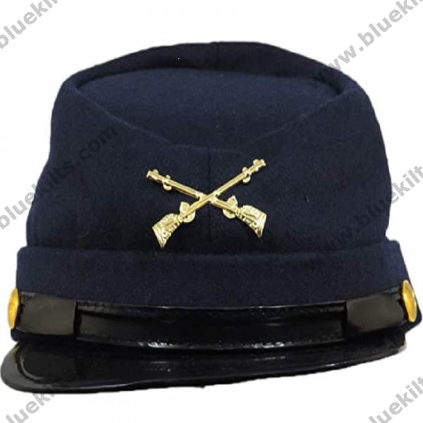100% Wool Civil War Union Kepi Replica Hat S/M – Blue Kilts