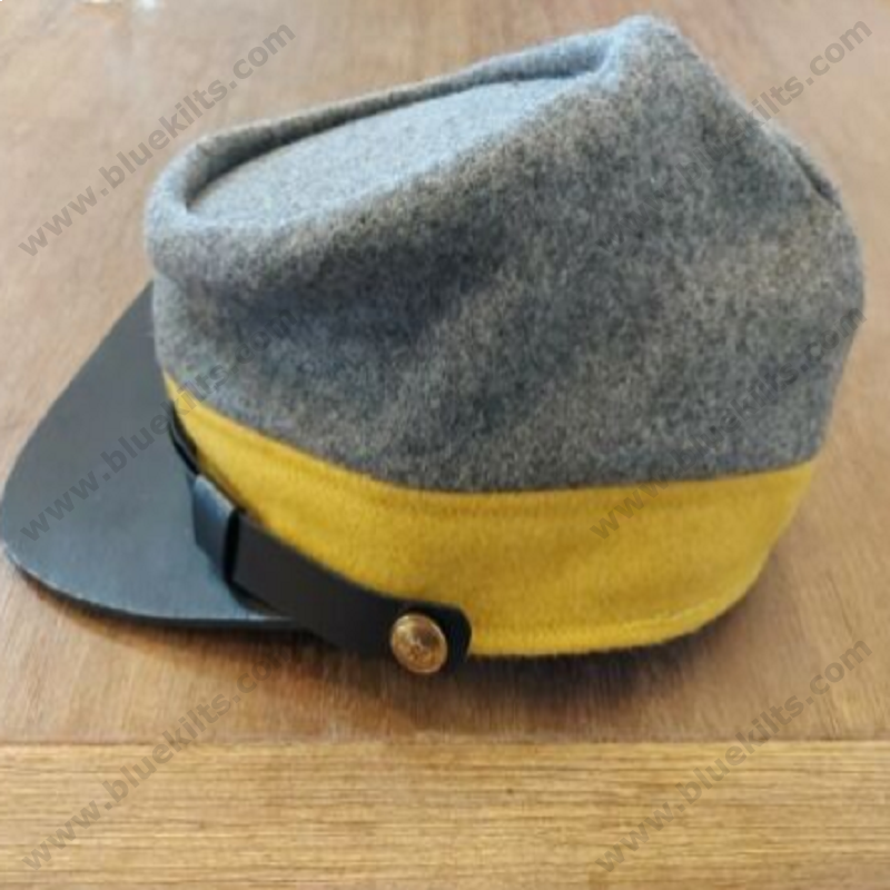 CIVIL WAR CSA CONFEDERATE CAVALRY GREY WOOL KEPI FORAGE CAP HAT size 7 ...