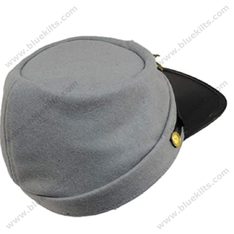 100% Wool Men’s Civil War Replica Kepi Hat L/XL Grey – Blue Kilts