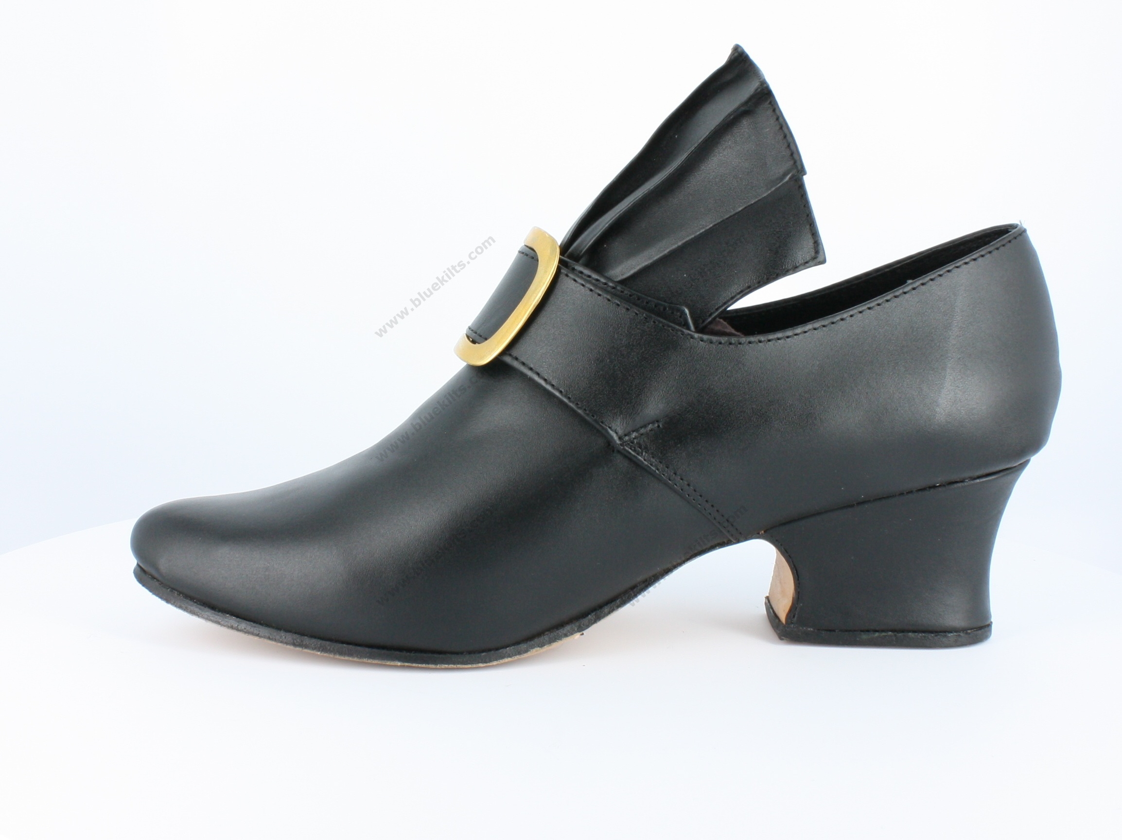 Colonial black smooth leather shoe – Blue Kilts